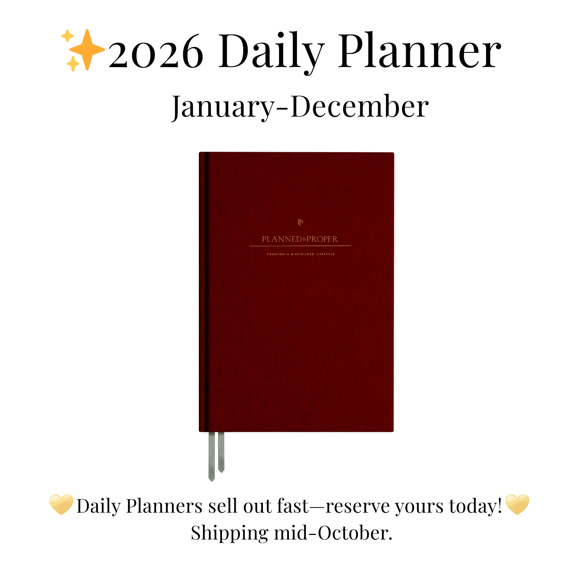 Planned and Proper–12-Month Weekly & Daily Planners to Inspire Success